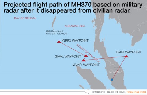 Missing Malaysia Airlines (MAS) flight 370 likely crashed either in the ...