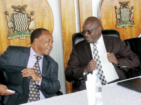 SPEAKER of the National Assembly Dr Patrick Matibini (right) with the ...